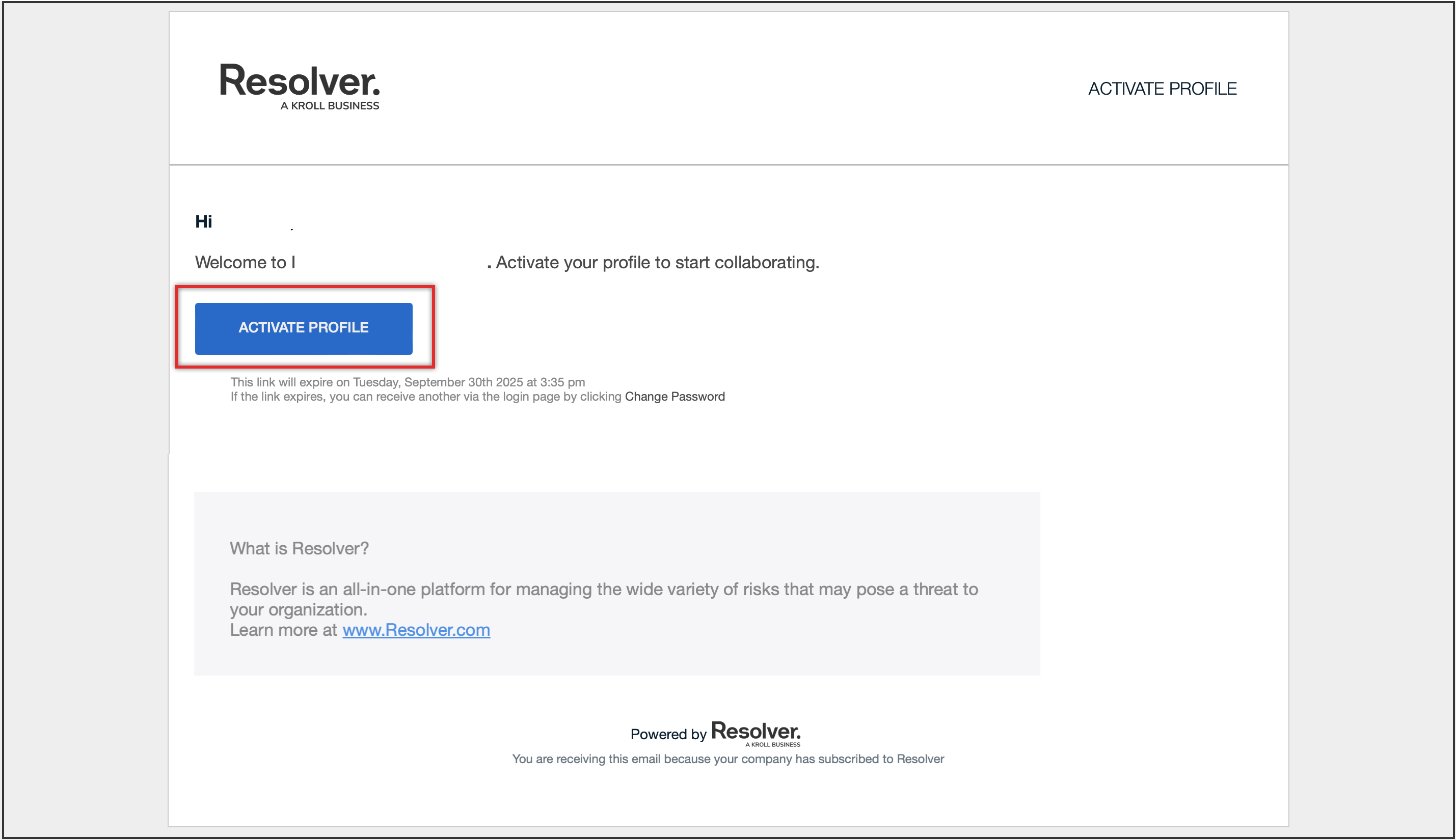 Activating Your Profile & Logging in for the First Time – Resolver Core